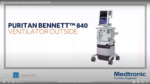 Video: Conociendo el exterior del ventilador Puritan Bennett PB840 ...